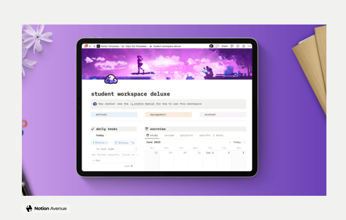 45+ Best & Free Notion Template for Students (Aesthetic & Functional)